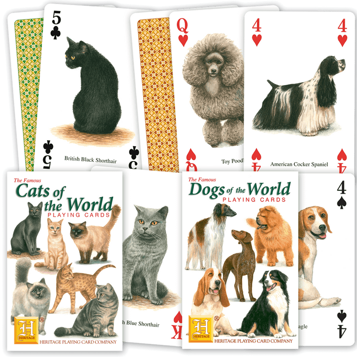 Gift Duo : Dogs and Cats of the World – Heritage Playing Cards